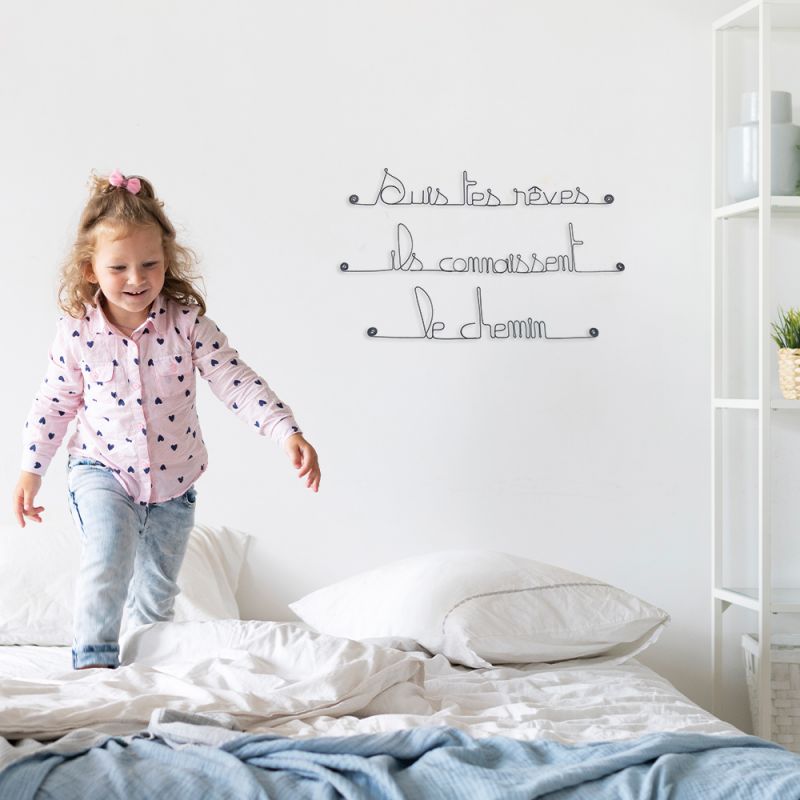 Citation en fil de fer " Suis tes rêves ils connaissent le chemin " - à ...